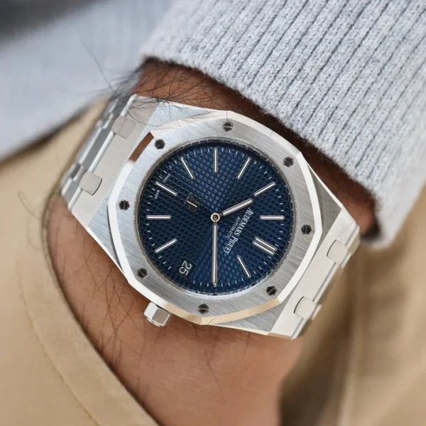 Audemars Piguet AP Royal Oak Silver Blue Metal – luxurystoree